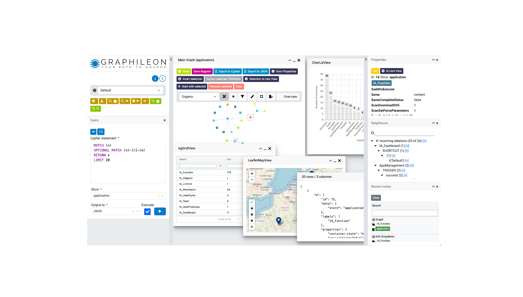 Graphileon: low-code graph applications and interactive dashboards.